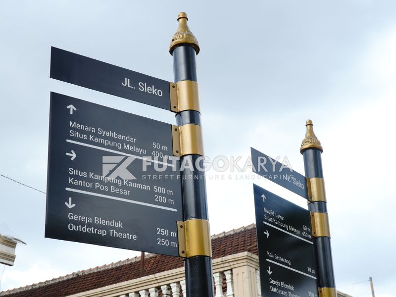 Jasa Pembuatan Tiang Papan Nama Jalan Estetika - Futago Karya