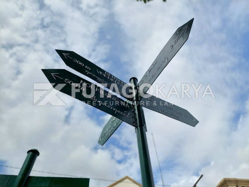 Ukuran Tiang Papan Nama Jalan Dasar Infrastruktur Tertata - Futago Karya