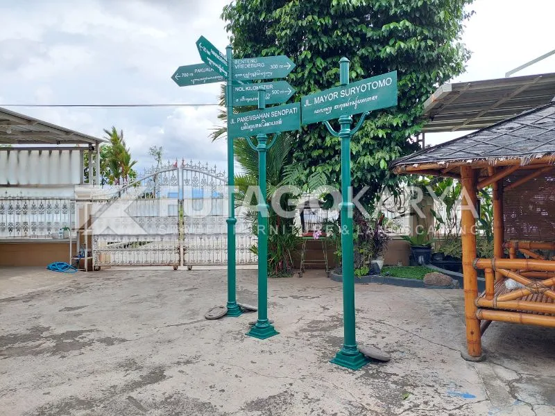 Tiang Papan Nama Jalan Penunjuk Arah Kota - Futago Karya